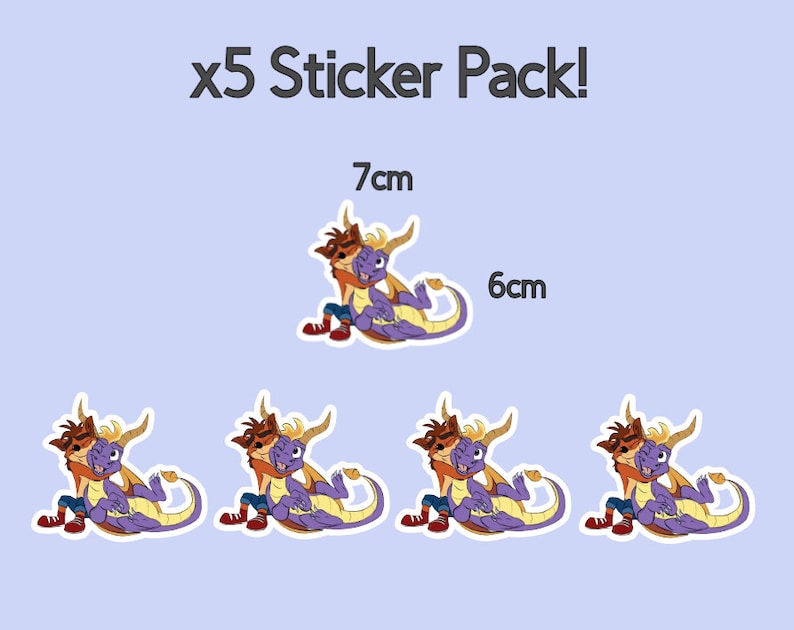 X5 Crash Bandicoot and Spyro Stickers 5 Pack Laptop Sticker, Funny Meme ...