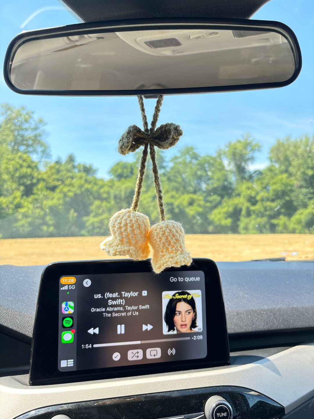 Crochet Lily of the Valley Car Hanging Flower Car Mirror Decor - Etsy
