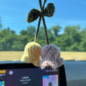 Crochet Lily of the Valley Car Hanging Flower Car Mirror Decor - Etsy