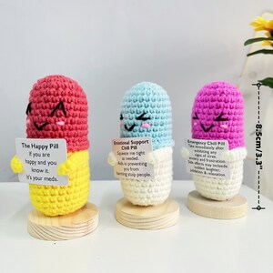 Funny Crochet Chill Pills-emotional Support Pill-chill Pill Fidget ...