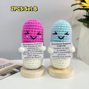 Funny Crochet Chill Pills-emotional Support Pill-chill Pill Fidget ...