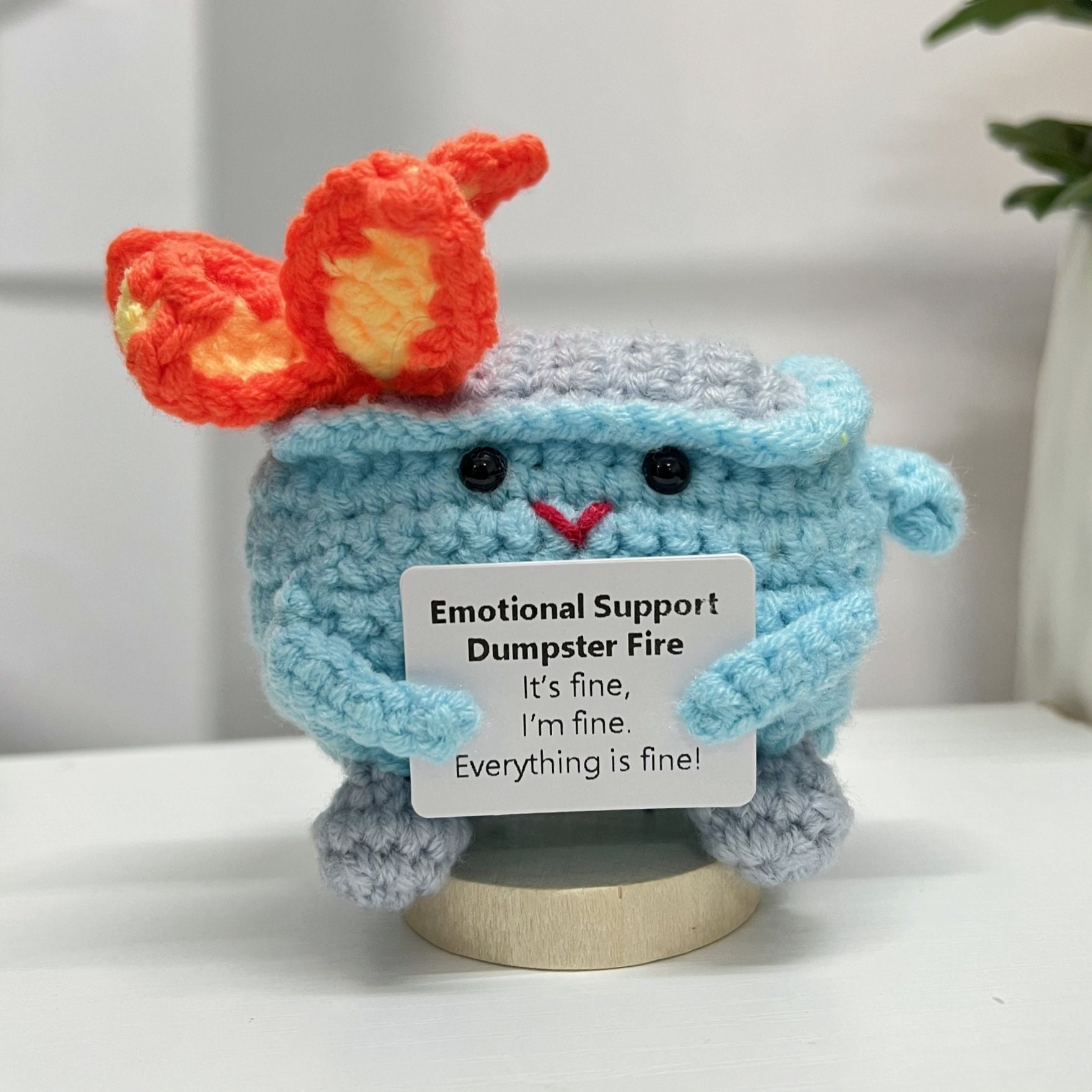 Funny Crochet Dumpster Fire-crochet Burning Trash Can-humorous Design ...