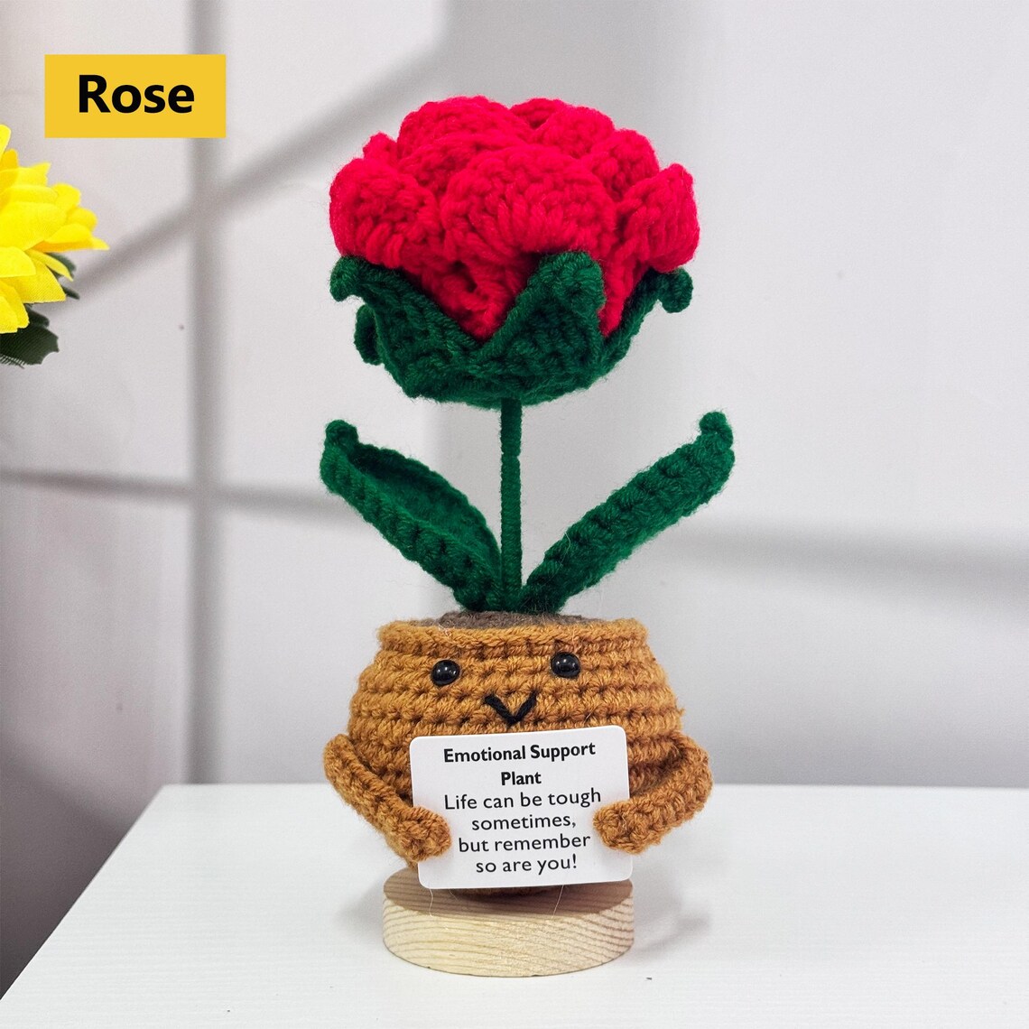Adorabile pianta di supporto emotivo - Fiori all'uncinetto fatti a mano ...