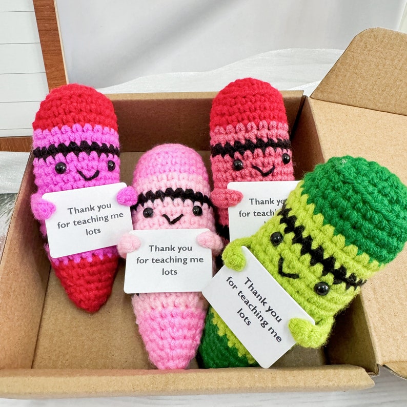 Cute Crochet Crayons-handmade Thank You Gift-thank You for Teacher-back ...