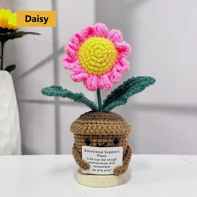 Adorabile pianta di supporto emotivo - Fiori all'uncinetto fatti a mano ...