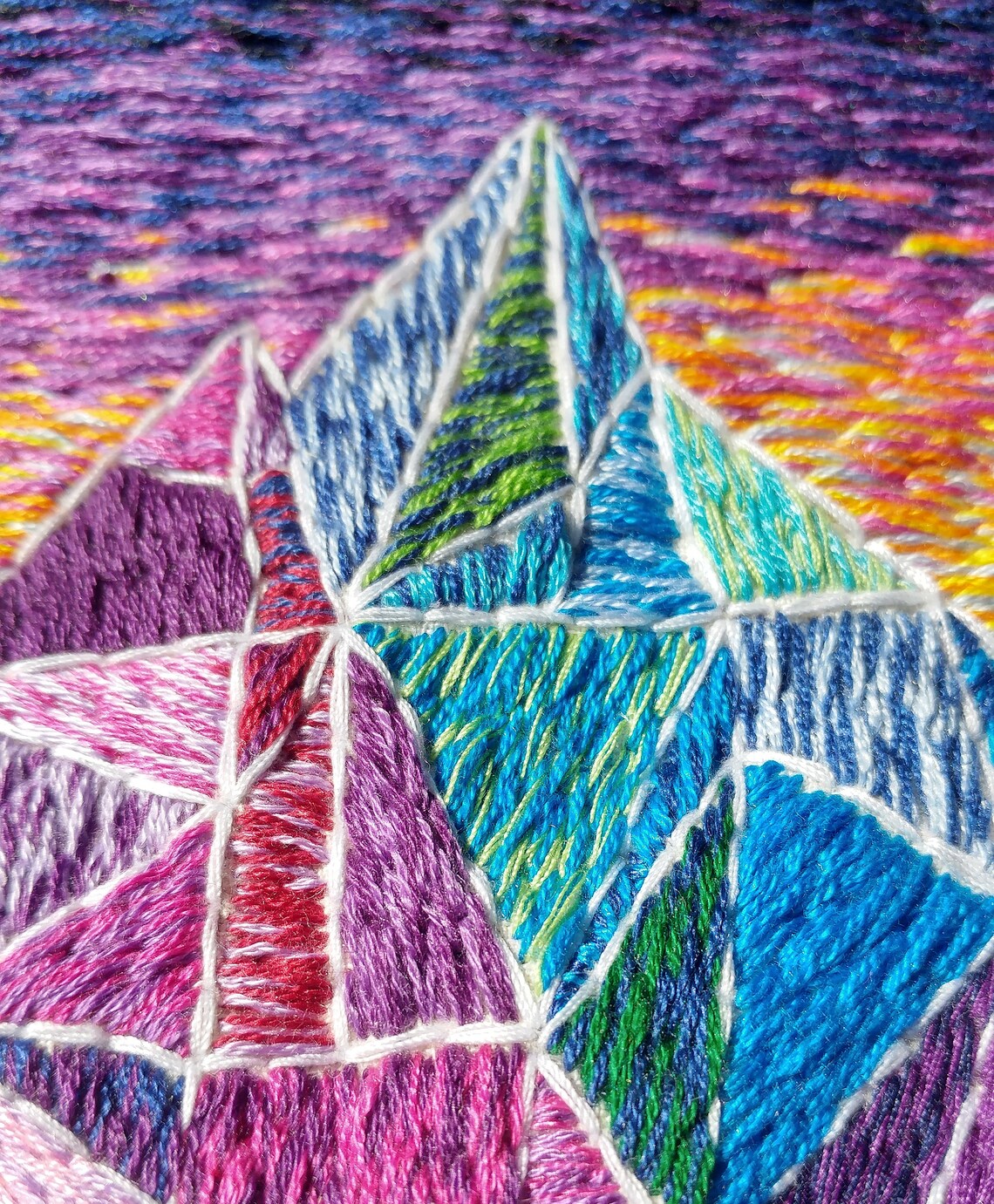 Mountains hand Embroidery - Etsy