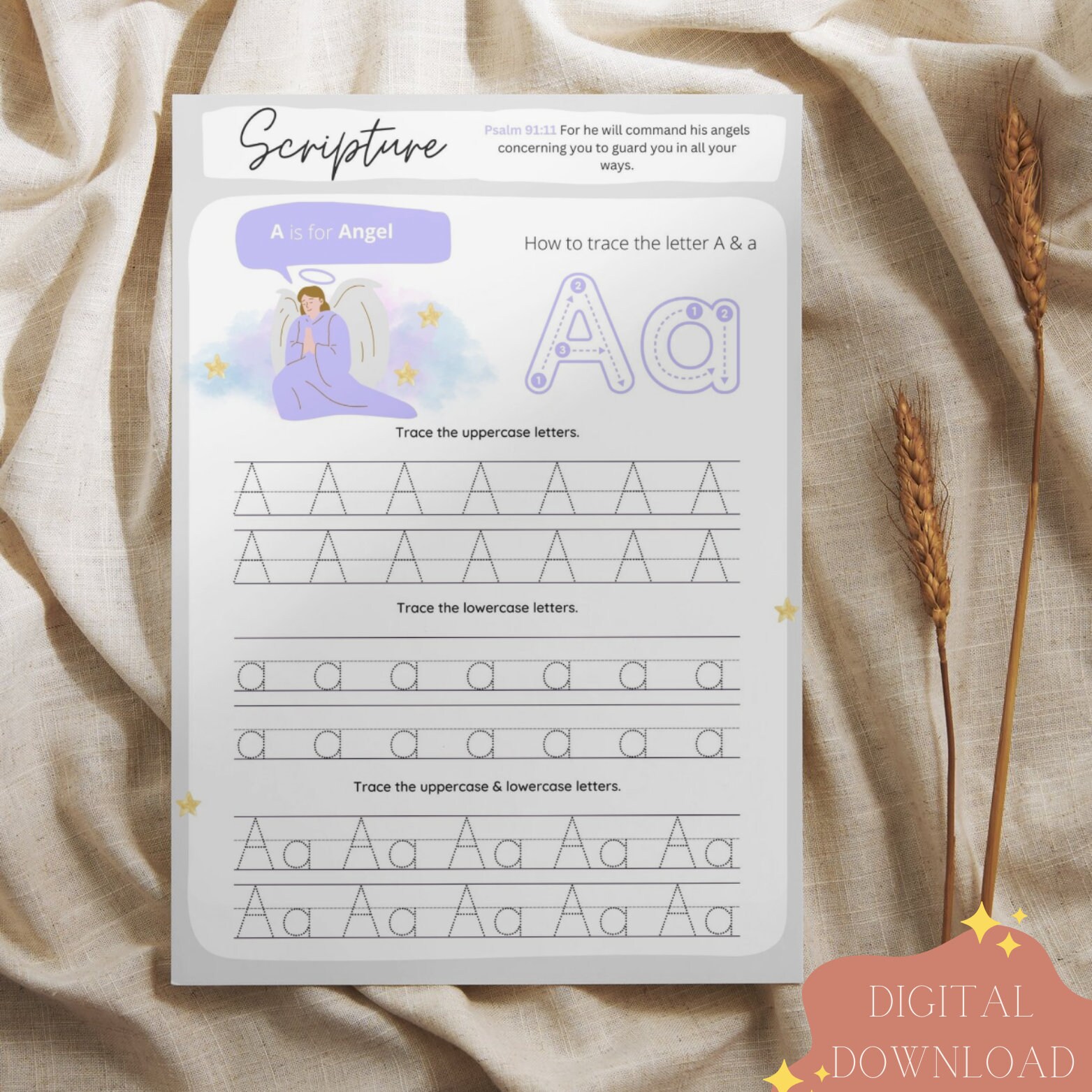 Alphabet ABC Scripture Tracing Sheet, Bible Verse Activity, Homeschool ...