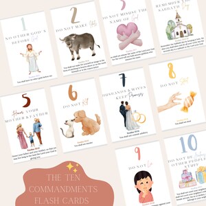 The Ten Commandments Flash Cards, Ten Commandments Activity, Bible ...