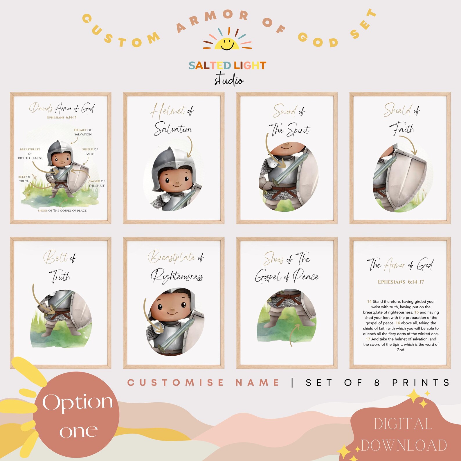 Ephesians 6:14-17 Custom Full Armor of God for Kids Girl and Boy ...