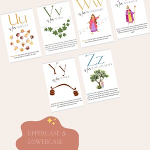 Watercolor Bible Alphabet Flash Cards: Homeschool ABC Set (printable ...