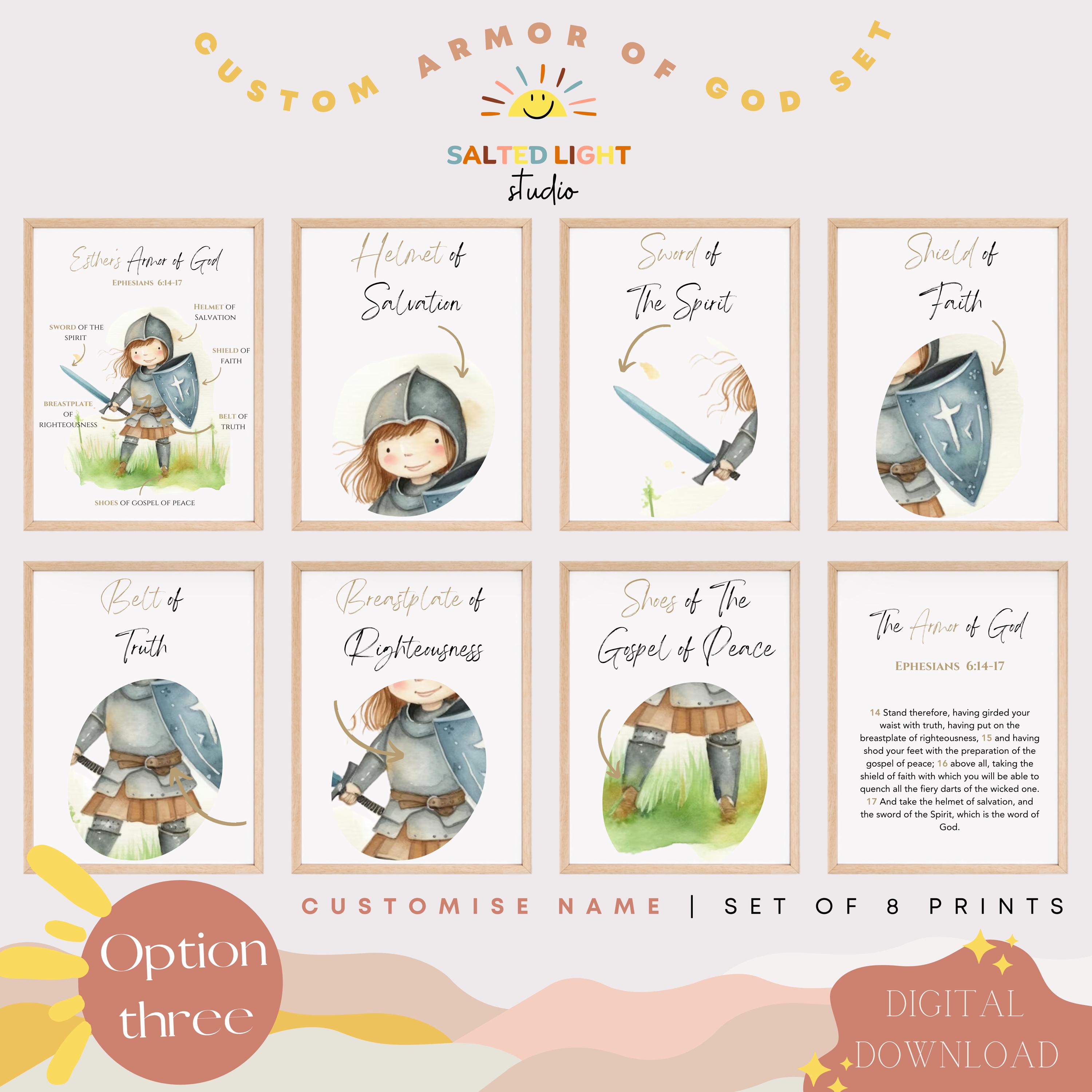 Ephesians 6:14-17 Custom Full Armor of God for Kids Girl and Boy ...