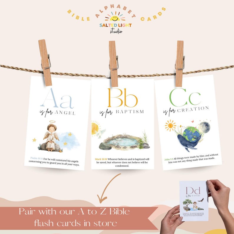 Bible Alphabet Poster Printable | Christian ABC Wall Art for Kids ...