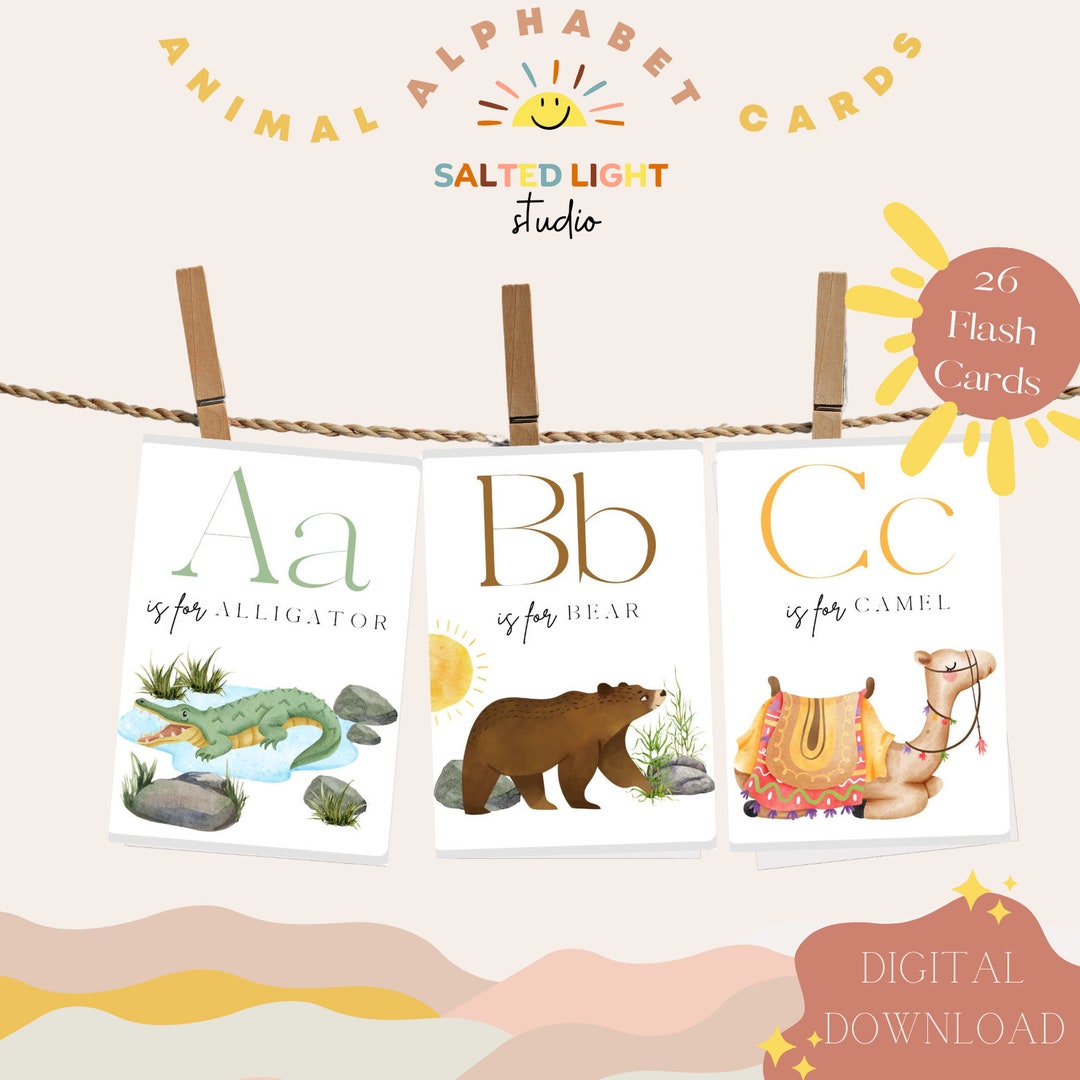 Alphabet Flash Cards, Montessori, Education, Homeschool, Preschool, ABC ...