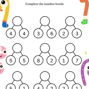 Number Bonds Activity Worksheets Vol. 1 Number Bonds to 10 Over 35 A4 ...