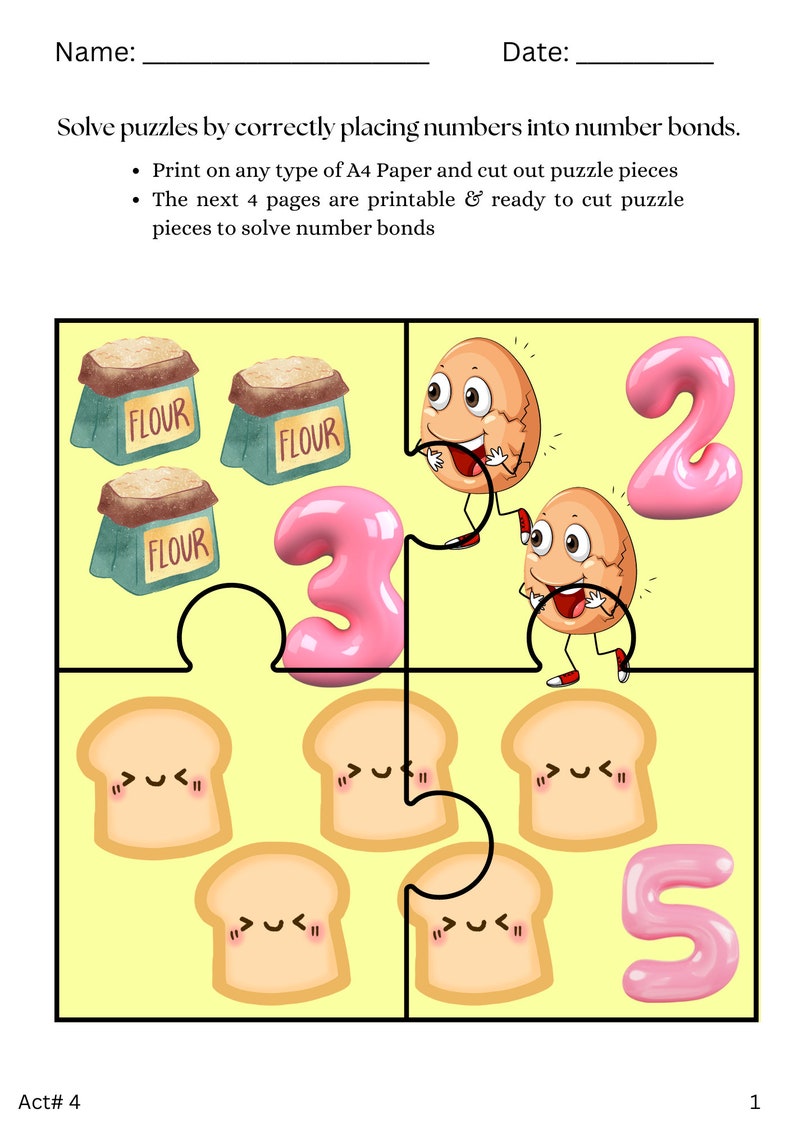 Number Bonds Activity Worksheets Vol. 1 Number Bonds to 10 Over 35 A4 ...