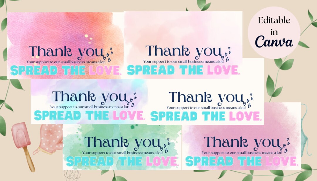 Handwritten Thank You Card Template, Canva Editable & Printable - Etsy