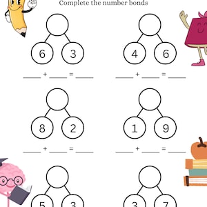 Number Bonds Activity Worksheets Vol. 1 Number Bonds to 10 Over 35 A4 ...