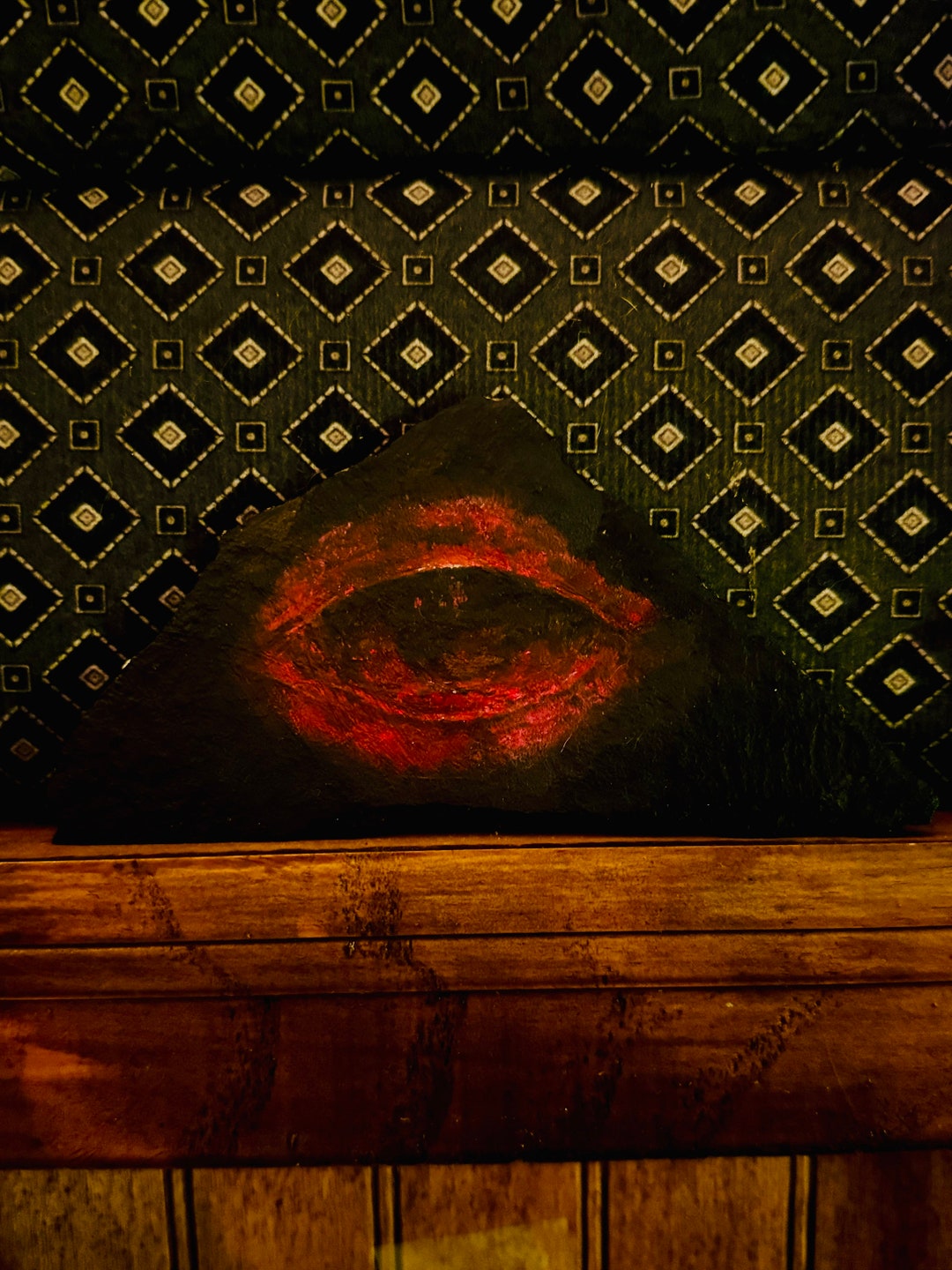 Dark Red Eye Original Gouache Painting on Slate; “the Red Eye” - Etsy