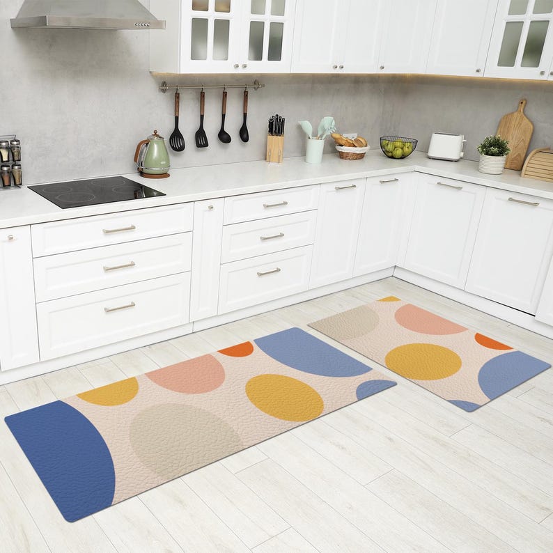 Colorful Stone Kitchen Mat Anti-fatigue Non-slip Rug for Kitchen Dining ...