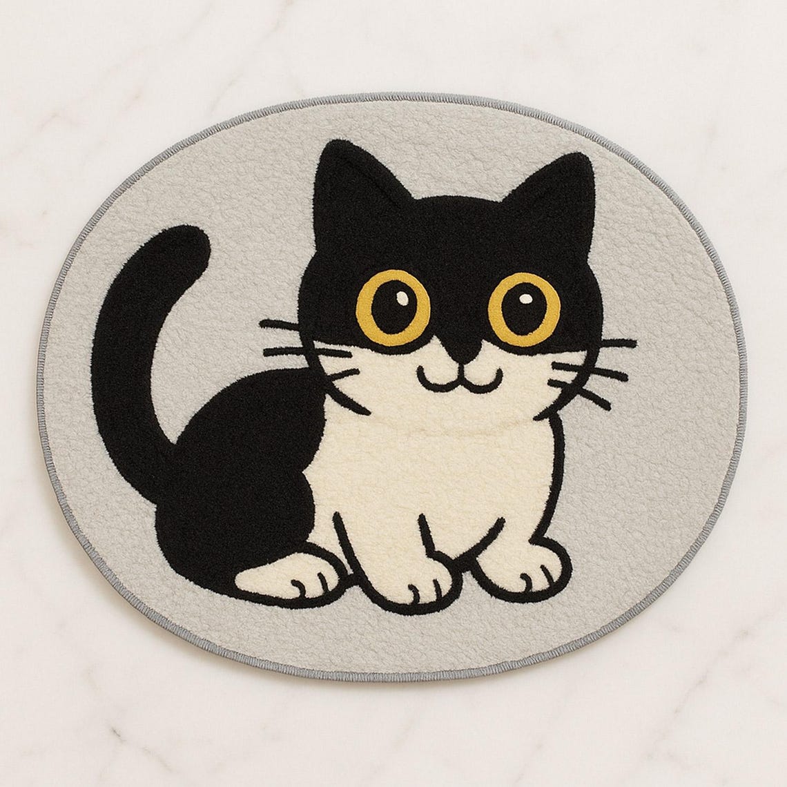 Cute Cat Bath Mat, Black White Bathroom Rugs Soft and Fluffy, Water ...