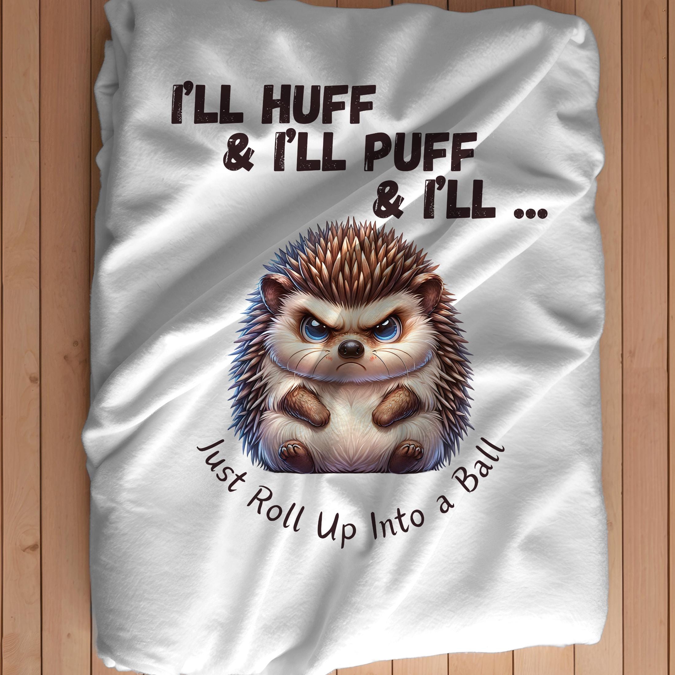 Adorable Hedgehog Throw Blanket- Velveteen Plush Blanket, I'll Huff & I ...