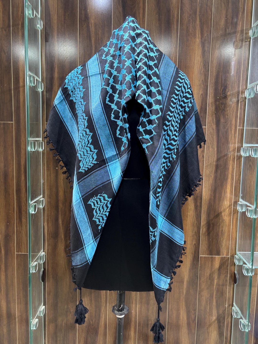 Palestine Keffiyeh Black and Blue - Etsy