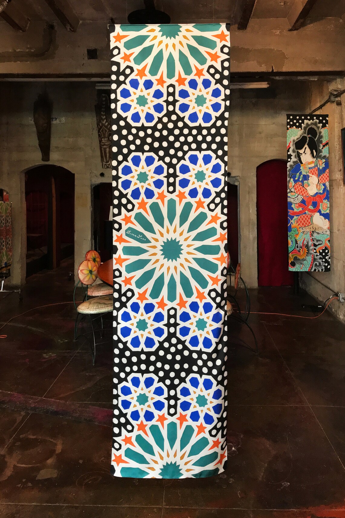 Hand Painted Silk Scarf. Spanish Granada, Alhambra, Moorish, Flamenco ...