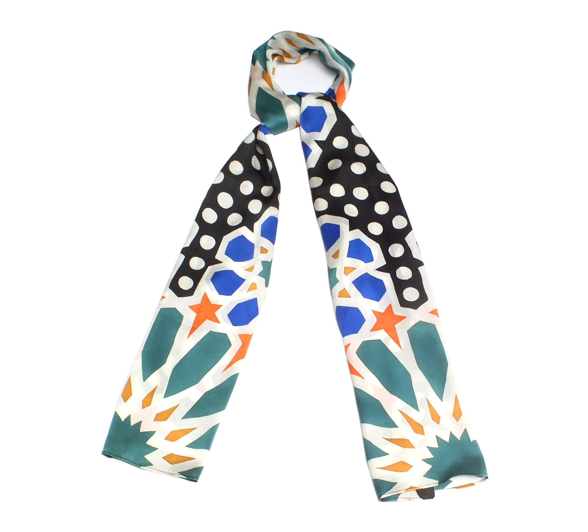 Hand Painted Silk Scarf. Spanish Granada, Alhambra, Moorish, Flamenco ...