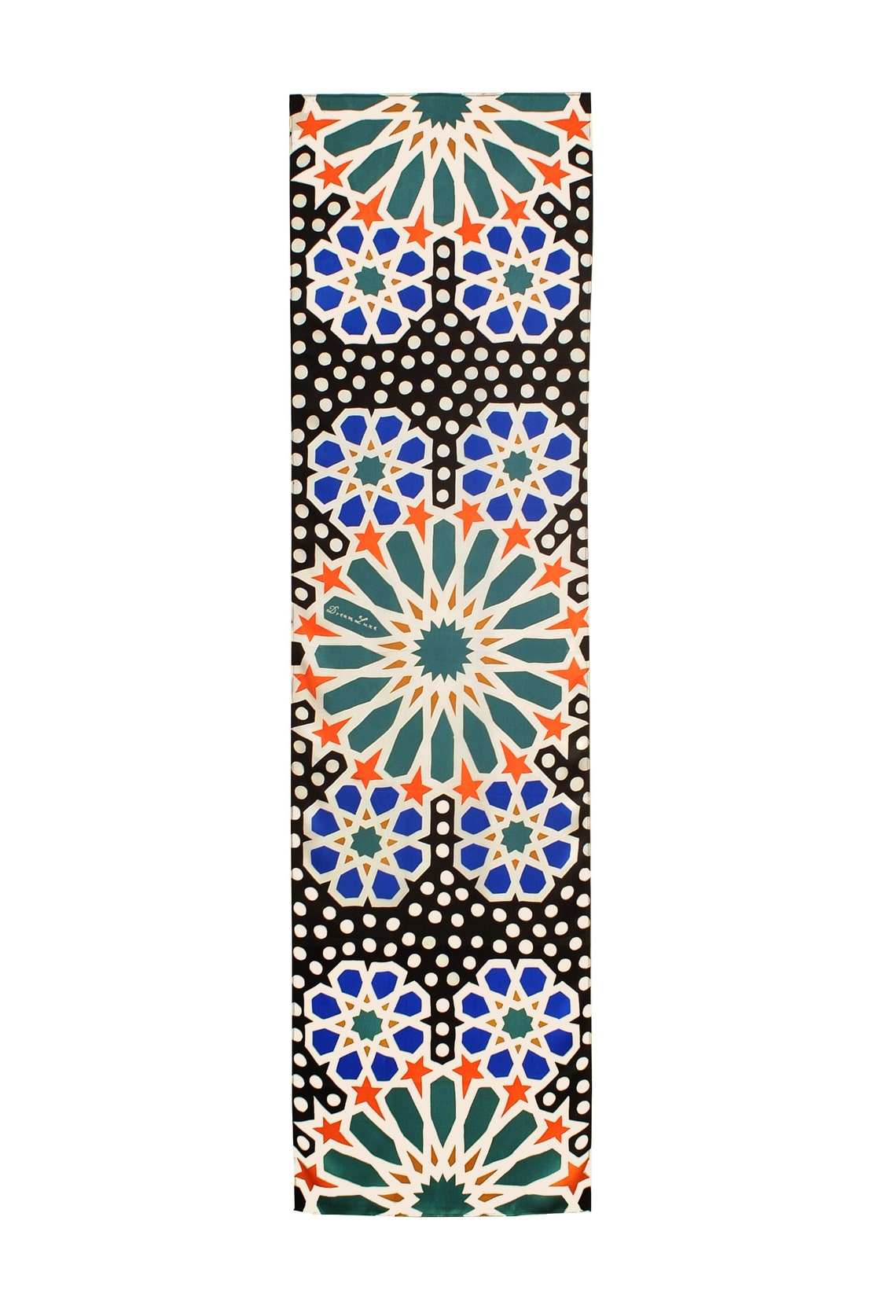 Hand Painted Silk Scarf. Spanish Granada, Alhambra, Moorish, Flamenco ...