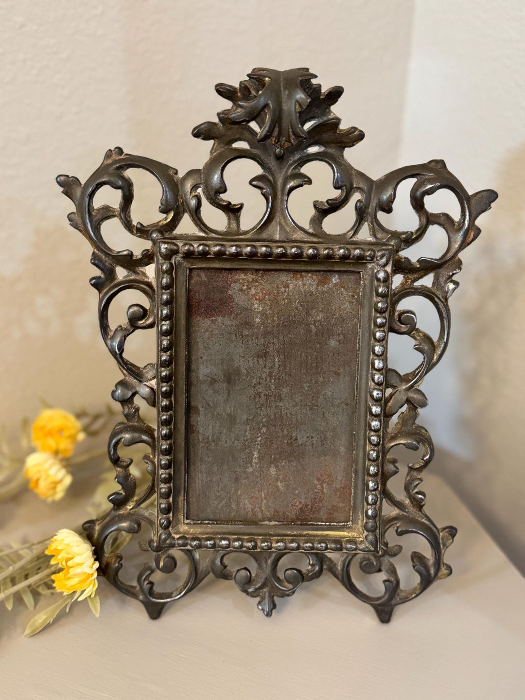Vintage Brass Victorian Photo Frame With Glass | Holds 4x6 Art | 2140 ...