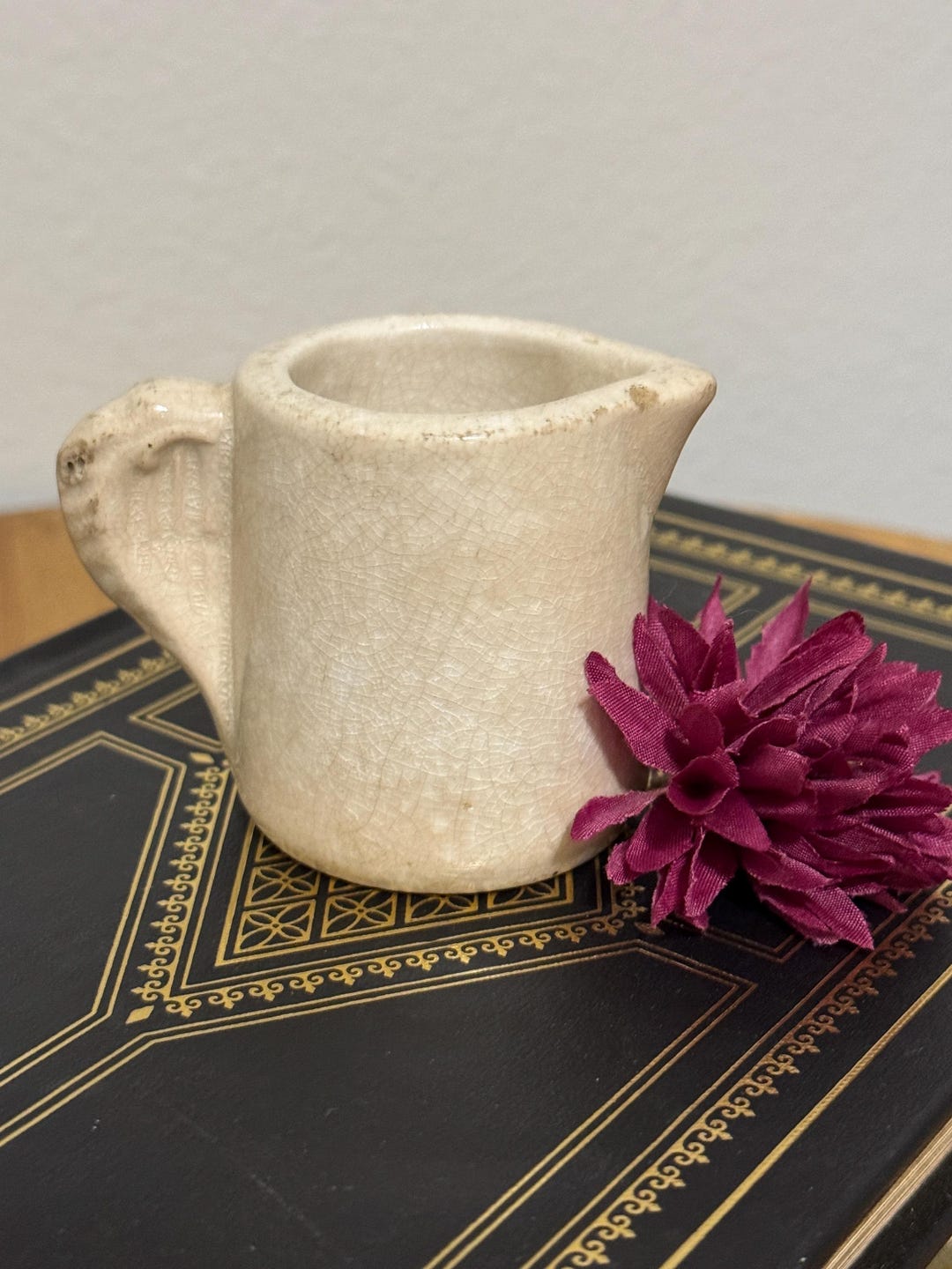 Extremely Rare Vintage Ironstone Creamer Pitcher | Elephant Ear Handle ...