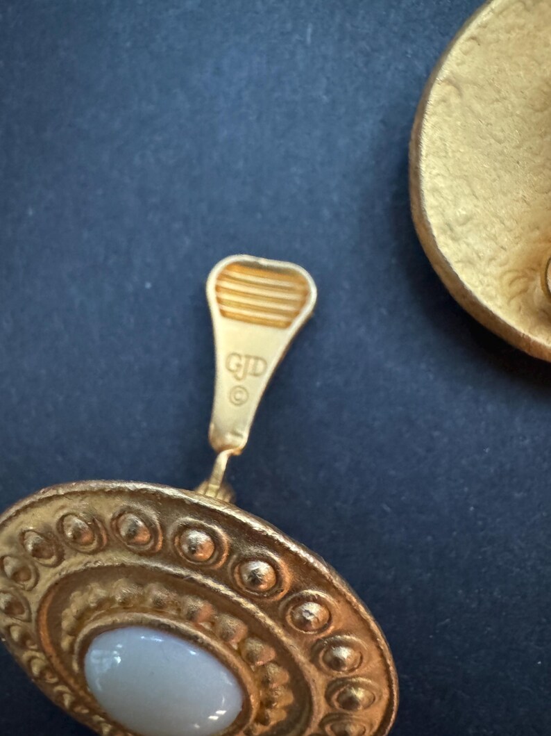 Vintage Ginnie Johansen Gold Tone Clip on Earrings: Art Deco Costume ...