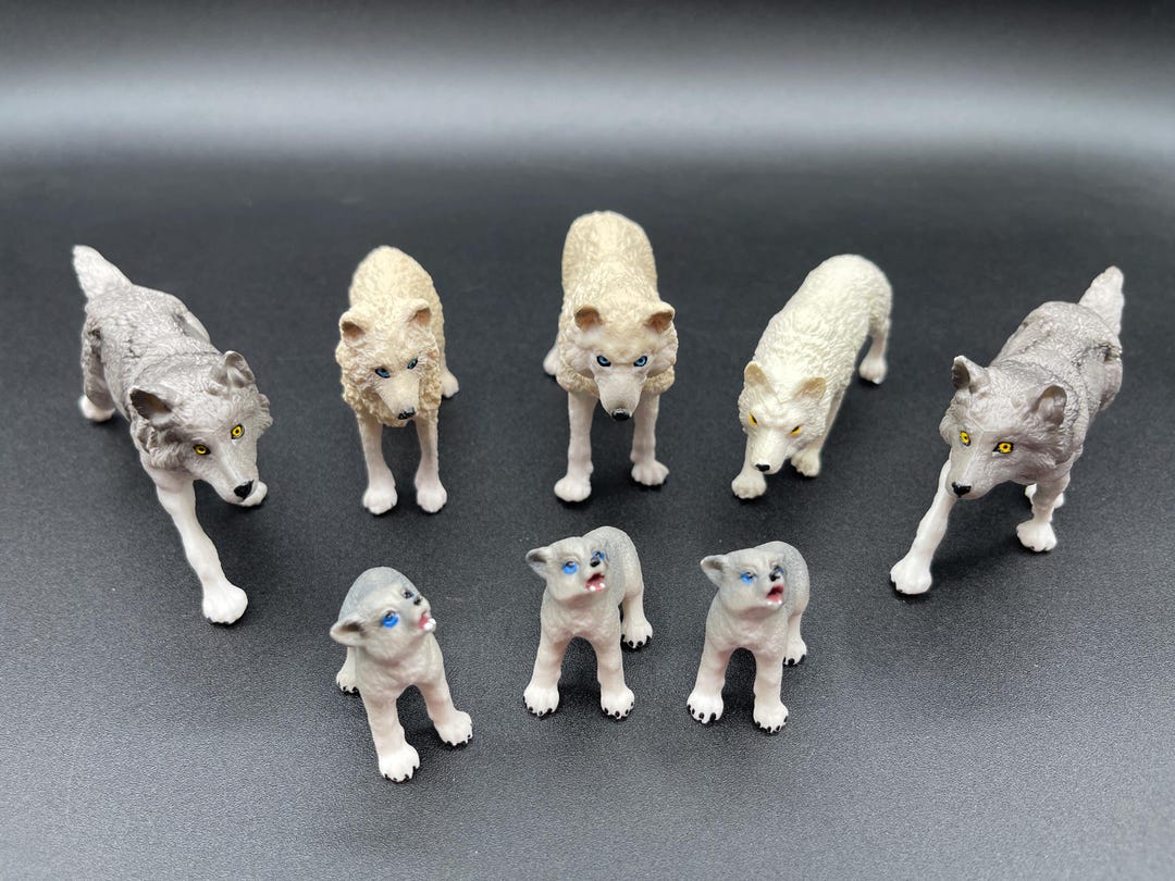 Vintage Schleich Arctic Timber Wolf Pack Figurines | Howling Figure Lot ...