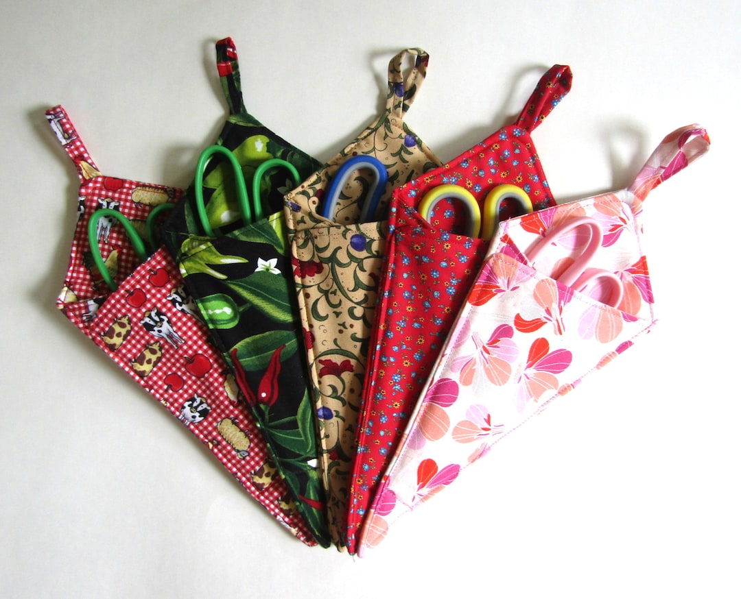 Fabric Scissors Holder WITH Craft Scissors, Magnetic, Hanging Loop ...