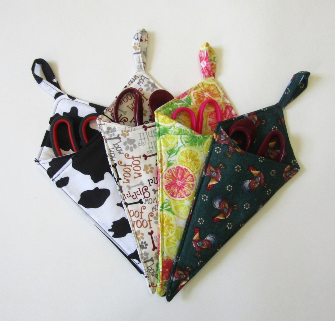 Fabric Scissors Holder WITH Craft Scissors, Magnetic, Hanging Loop ...