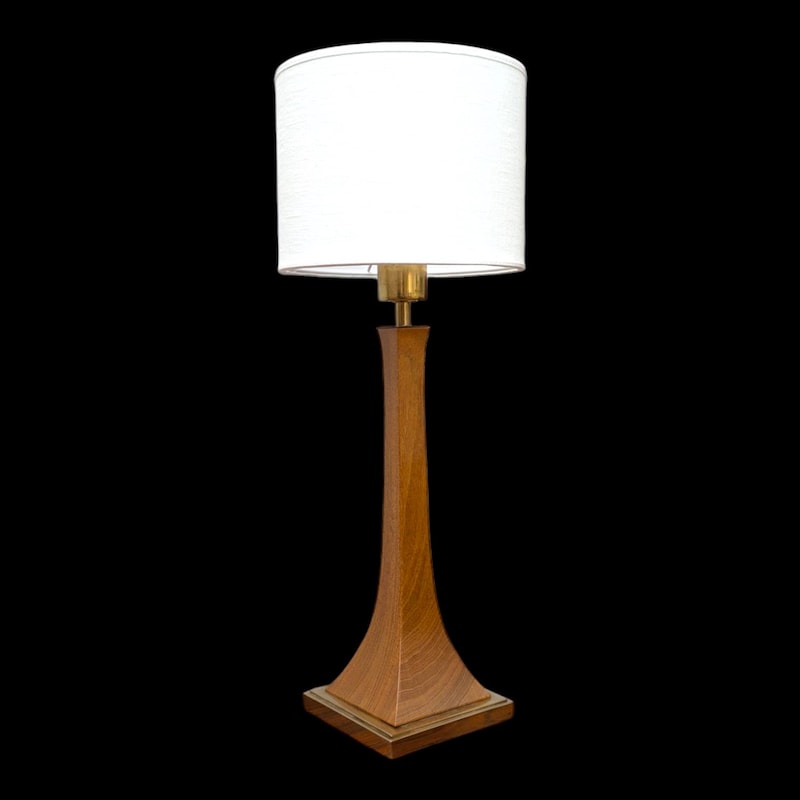 Brass Walnut Table Lamp - Etsy