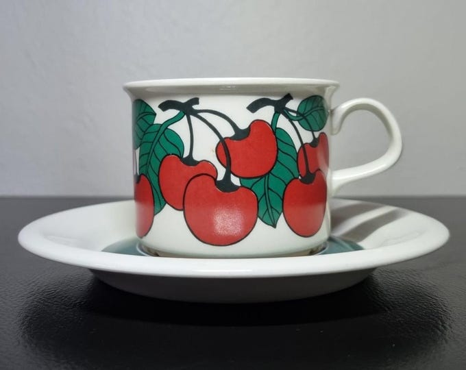 VINTAGE Kirsikka Coffee Cup and Saucer Inkeri Leivo Arabia Finland ...