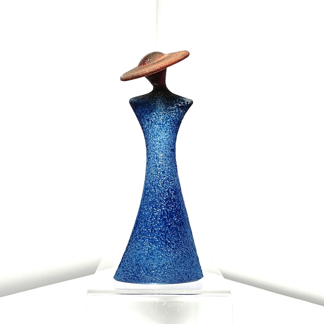 Kjell Engman Blue Madame Glass Sculpture Kosta Boda Catwalk Series From ...