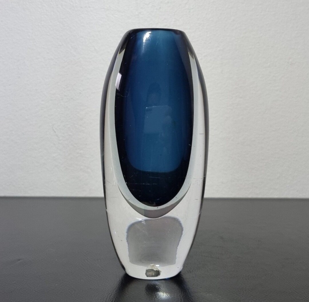 VINTAGE Vicke Lindstrand Sommerso Glass Vase Kosta 1950s Swedish Design ...