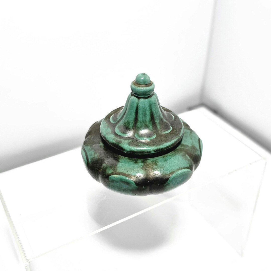 S:t Erik Art Deco Bonbonniere Upsala Ekeby 1930s Pottery Sweden Green ...