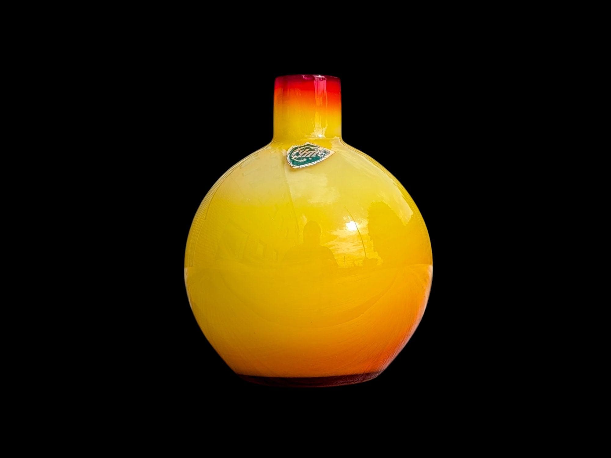 Elme Peacock Vase: 1960s Scandinavian Cased Glass Art - Etsy