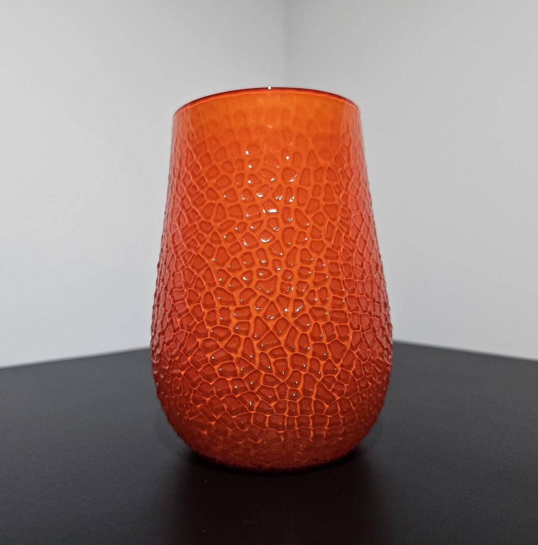 RETRO Elme Glasbruk Orange Glass Vase Scandinavian 1970s Design Swedish ...