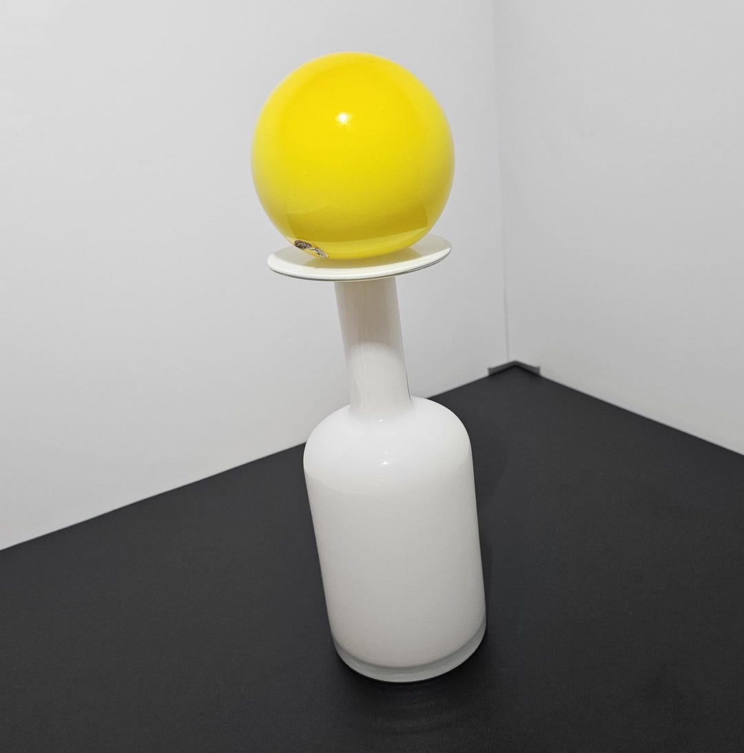 VINTAGE Otto Bauer Vase Danish Glass Art 1970s Knabstrup Holmegaard ...