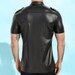 Leather Short Sleeve Street Style Button-up Collar for Motorcycle ...