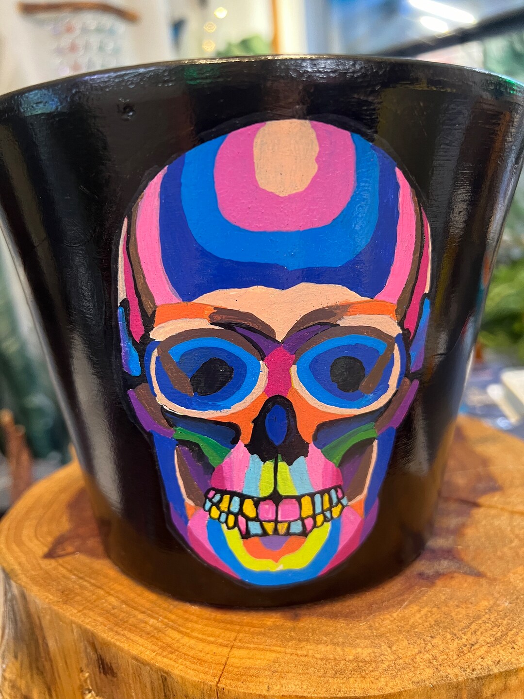 Rainbow Skull Pot 7 Inch Pot - Etsy