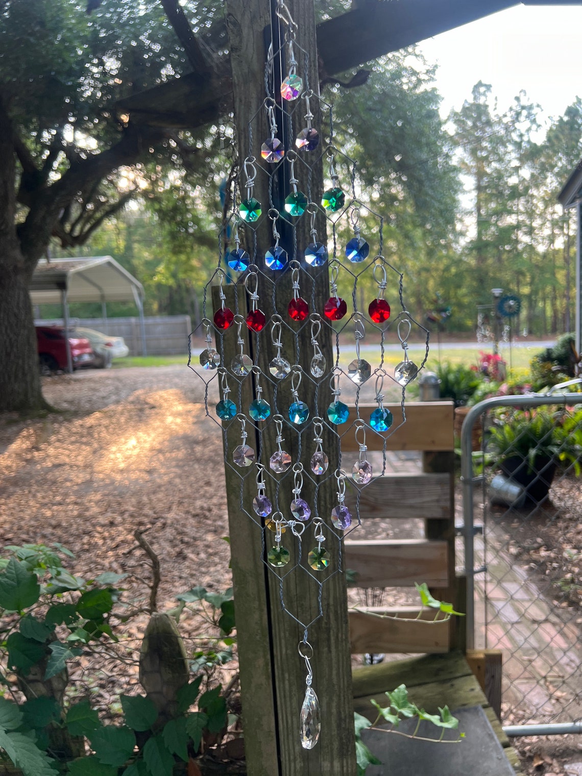 Diamond Chicken Wire Sun Catcher 16x7 - Etsy