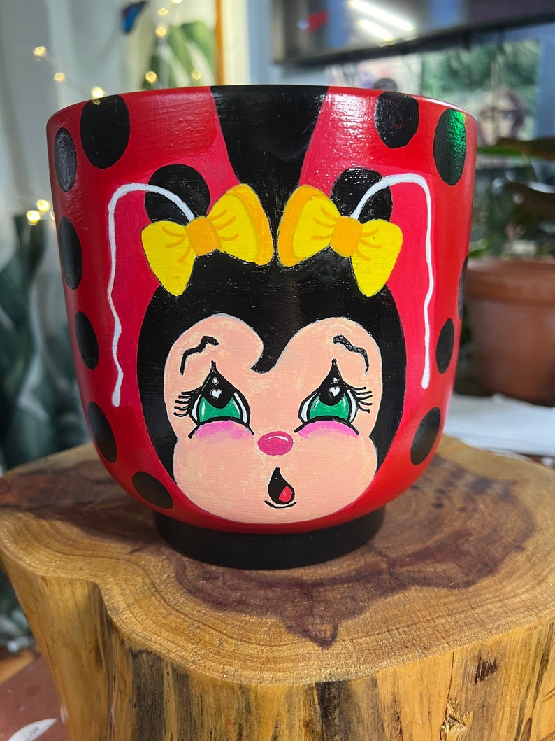 Hand Painted Ladybug Pot - Etsy