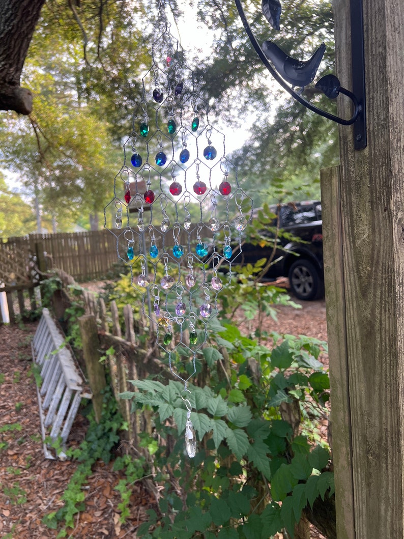 Diamond Chicken Wire Sun Catcher 16x7 - Etsy