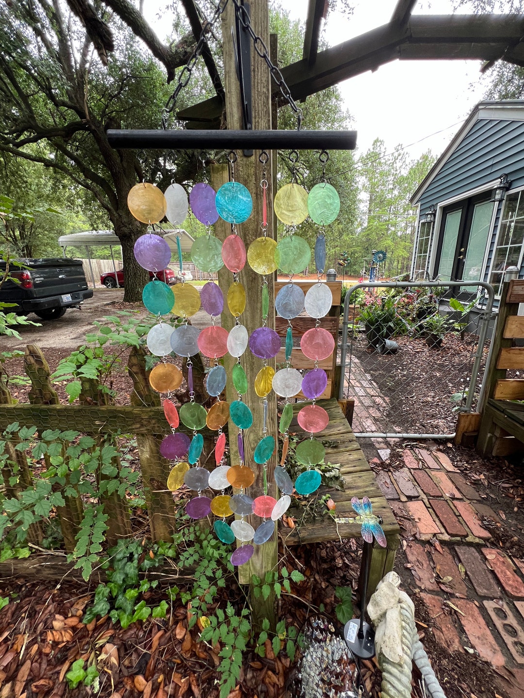 Capiz Shell Wind Chime 12x28 - Etsy