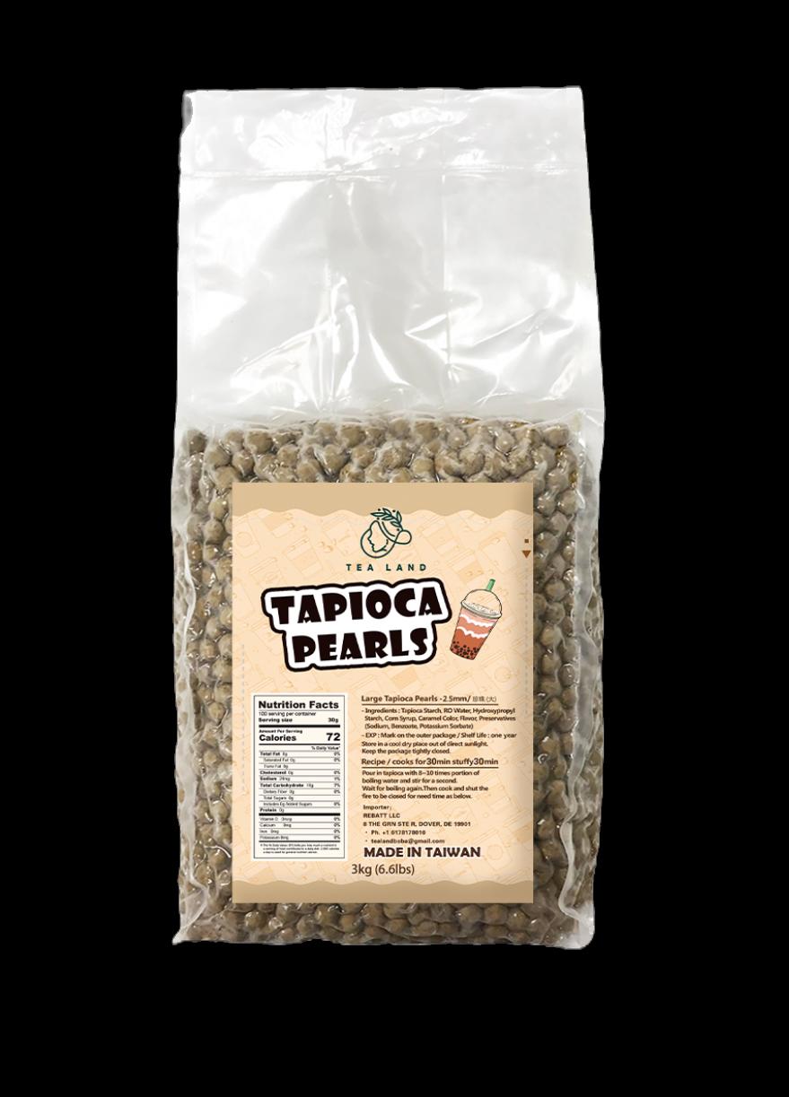 Tea Land 3kg Tapioca Pearl, Black Chewy Boba for Milk Tea, Fruit Tea ...
